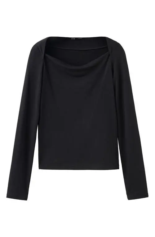Mango Boat Neck Fitted T-shirt