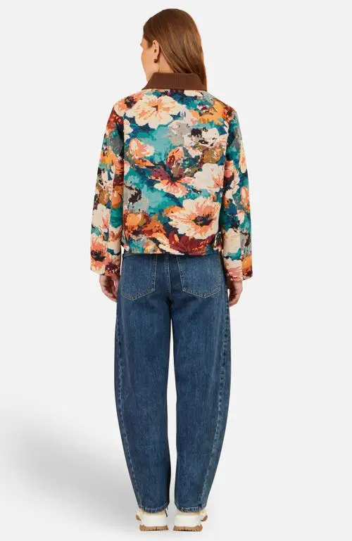 YUMI Floral Woven Bomber Jacket