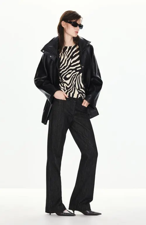 Mango Zebra Crewneck Sweater