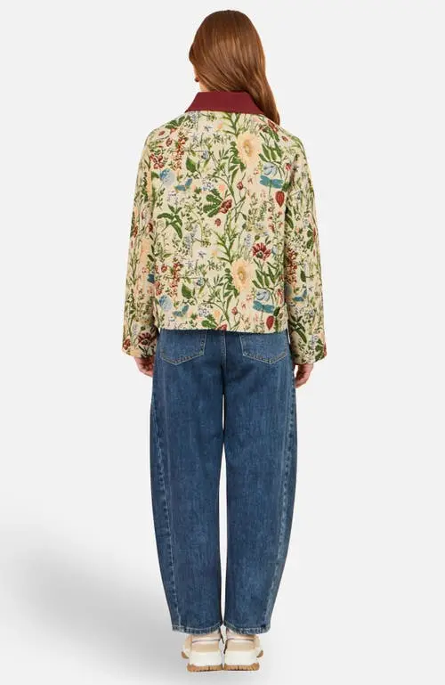 YUMI Botanical Woven Bomber Jacket