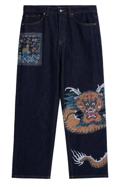 Desigual Embroidered Straight Leg Jeans