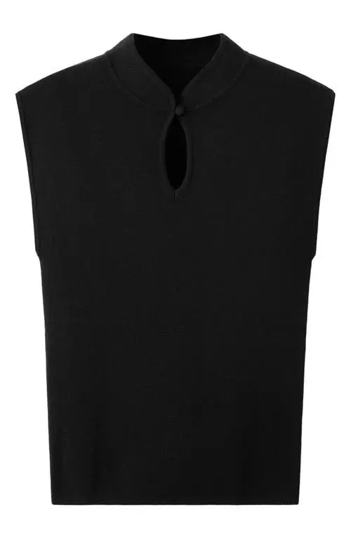 Mango Cut-out Sleeveless Mock Neck Sweater
