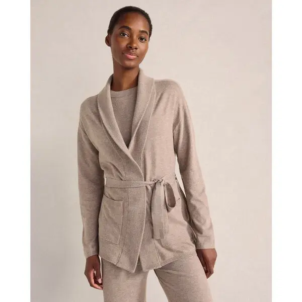 HAVEN WELL WITHIN Resti Viscose Blend Belted Cardigan - Carbon Hthr