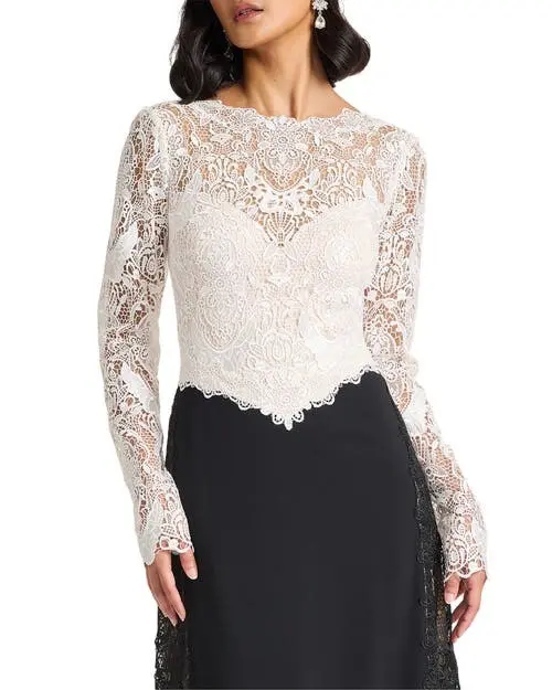 Tadashi Shoji Vianne Lace Illusion Gown