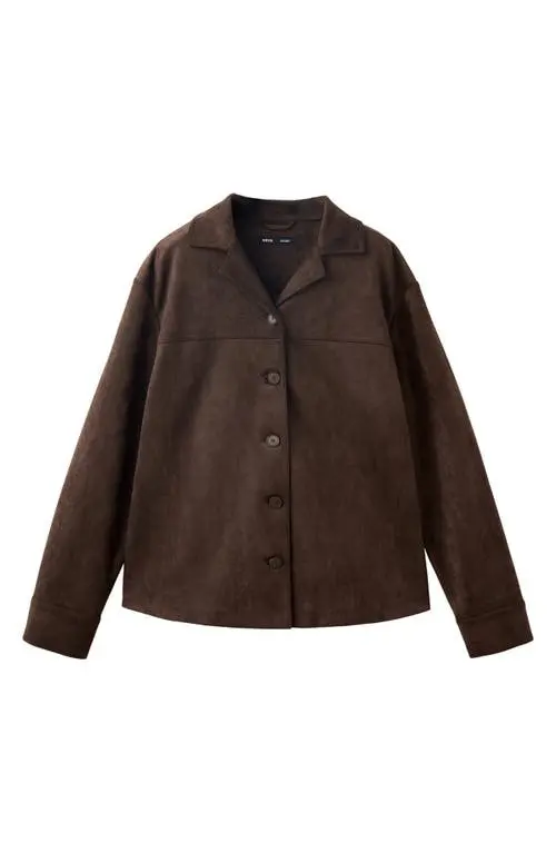 Mango Tor Faux Suede Overshirt