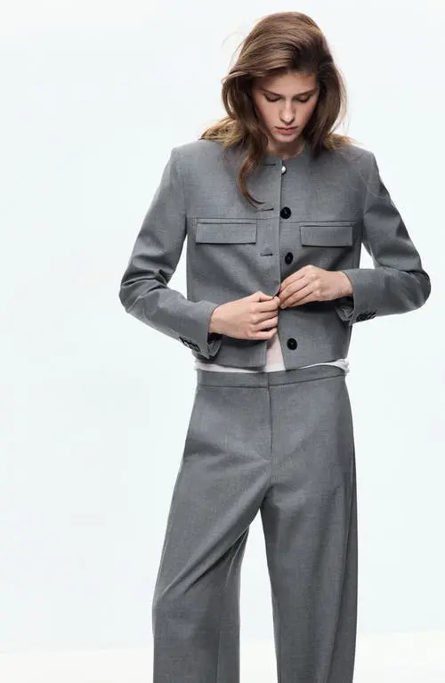 Mango Straight Leg Seam Detail Pants