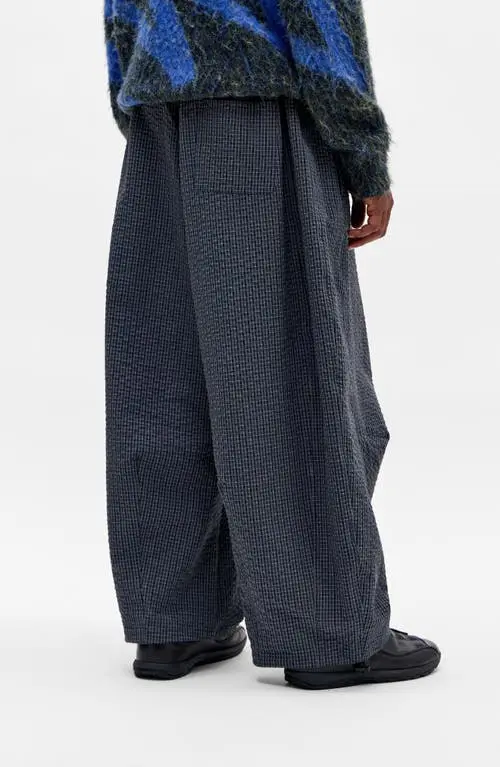 IETS FRANS Sid Microcheck Sweatpants - Navy