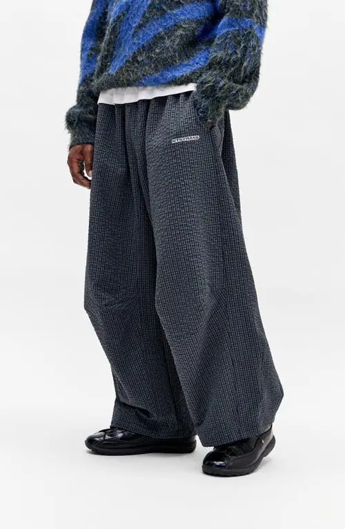 IETS FRANS Sid Microcheck Sweatpants - Navy