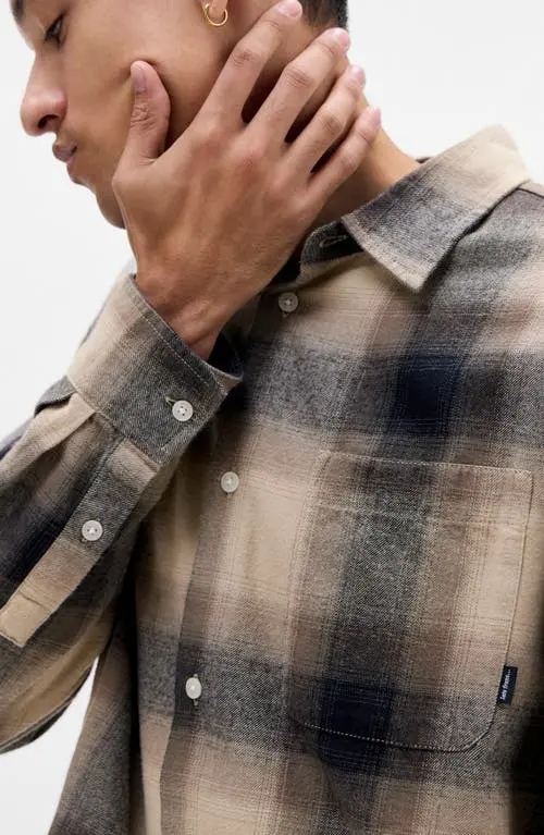 IETS FRANS Shadow Check Long Sleeve Shirt - Grey