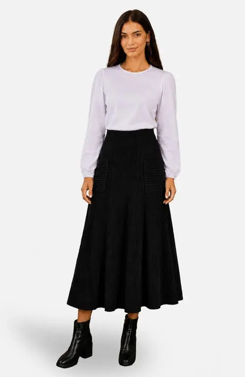 YUMI Knitted Midi Skirt