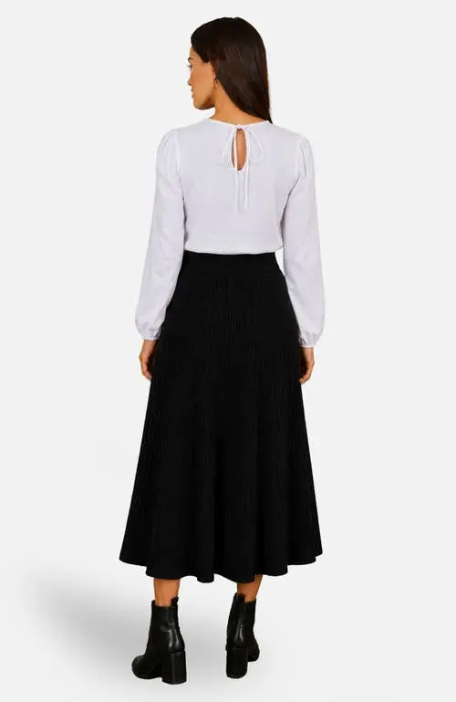 YUMI Knitted Midi Skirt