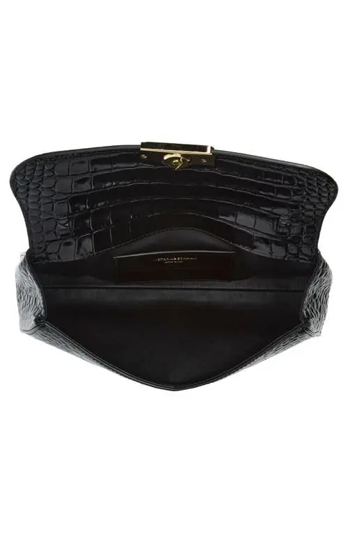Victoria Beckham Dorian Croc Embossed Leather Trapeze Bag