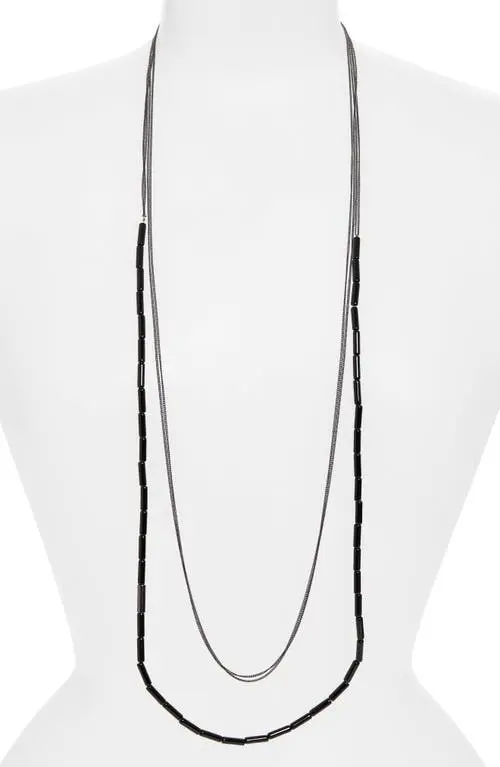 ALLSAINTS Faceted Bead Long Station Necklace