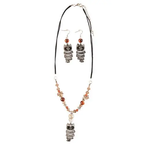 GALLERIE II Hoot Owl Halloween Necklace Set