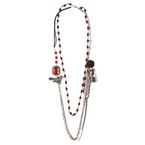 GALLERIE II Raven Halloween Necklace - Silver