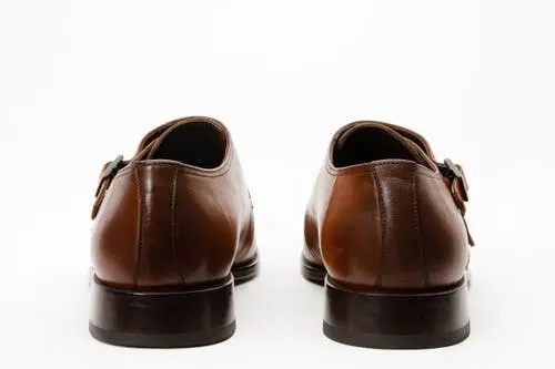 VINCI LEATHER SHOES The Essen Cap Toe Double Monk Strap Shoe