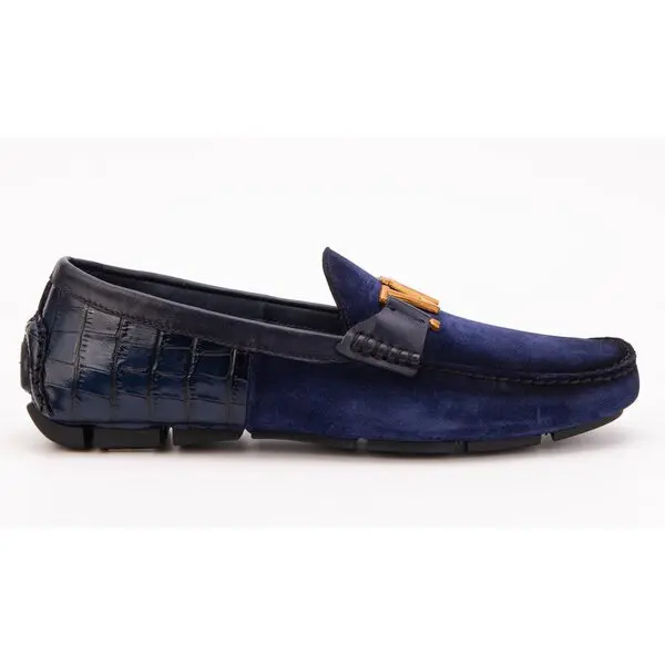 VINCI LEATHER SHOES The Lucento Suede Driver Loafer