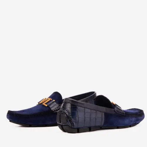 VINCI LEATHER SHOES The Lucento Suede Driver Loafer