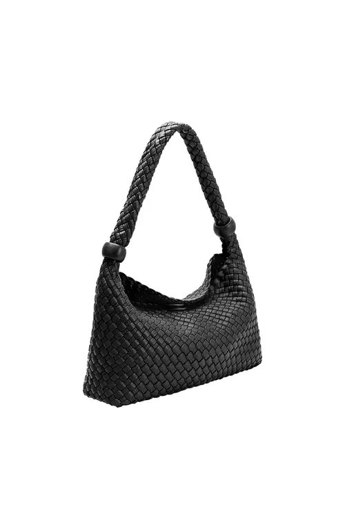 MELIE BIANCO Quinn Recycled Vegan Leather Shoulder Bag - Black