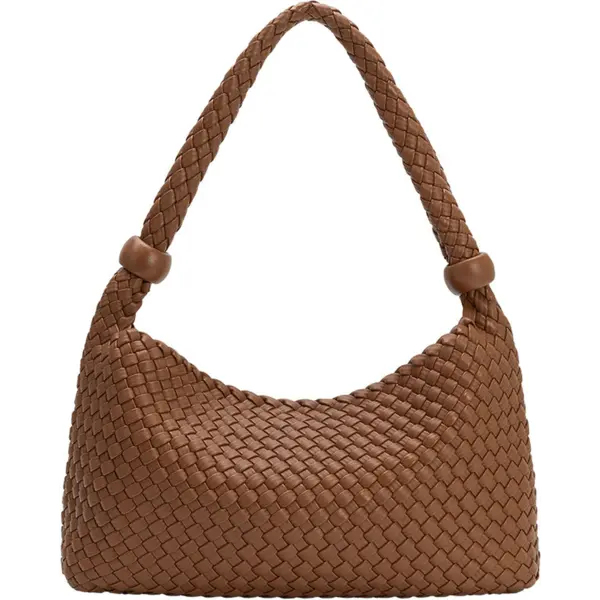 MELIE BIANCO Quinn Recycled Vegan Leather Shoulder Bag - Saddle