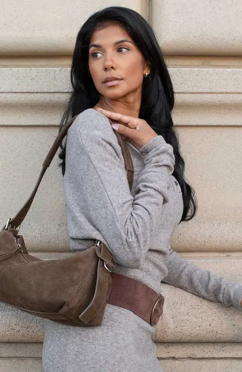 MELIE BIANCO Valeria Recycled Vegan Suede Shoulder Bag