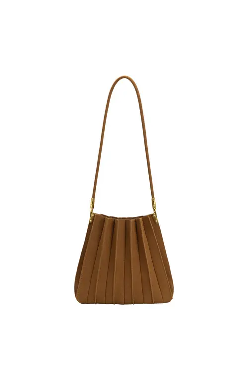 MELIE BIANCO Carrie Pleated Vegan Suede Shoulder Bag