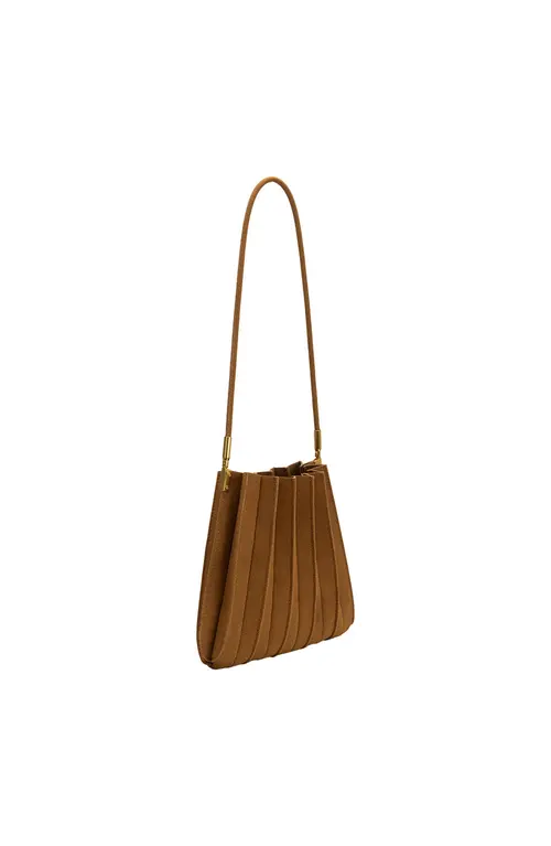 MELIE BIANCO Carrie Pleated Vegan Suede Shoulder Bag