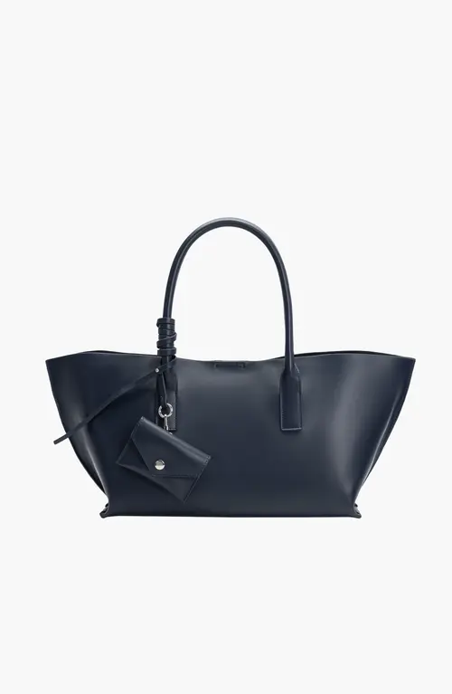 MELIE BIANCO Astrid Recycled Vegan Leather Tote Bag - Navy