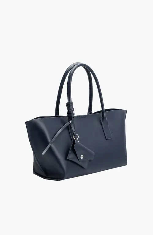 MELIE BIANCO Astrid Recycled Vegan Leather Tote Bag - Navy