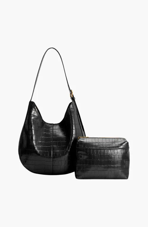 MELIE BIANCO Stefanie Recycled Vegan Leather Shoulder Bag - Black