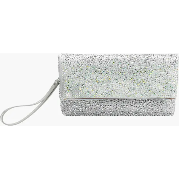 MELIE BIANCO Fayth Rhinestone Wristlet - Silver