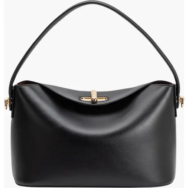 MELIE BIANCO Lana Recycled Vegan Leather Crossbody Bag - Black