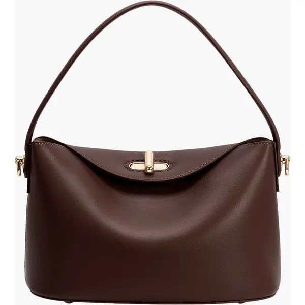 MELIE BIANCO Lana Recycled Vegan Leather Crossbody Bag - Espresso