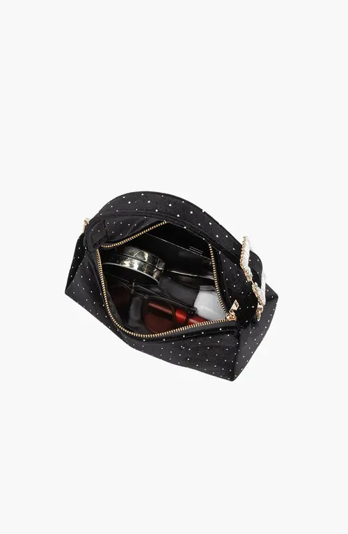 MELIE BIANCO Shanice Velvet Crossbody Bag - Black