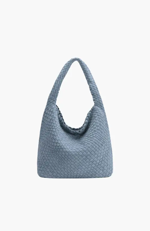 MELIE BIANCO Johanna Recycled Vegan Suede Shoulder Bag - Chambray