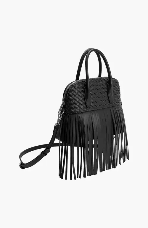 MELIE BIANCO Halle Recycled Vegan Leather Top Handle Bag - Black
