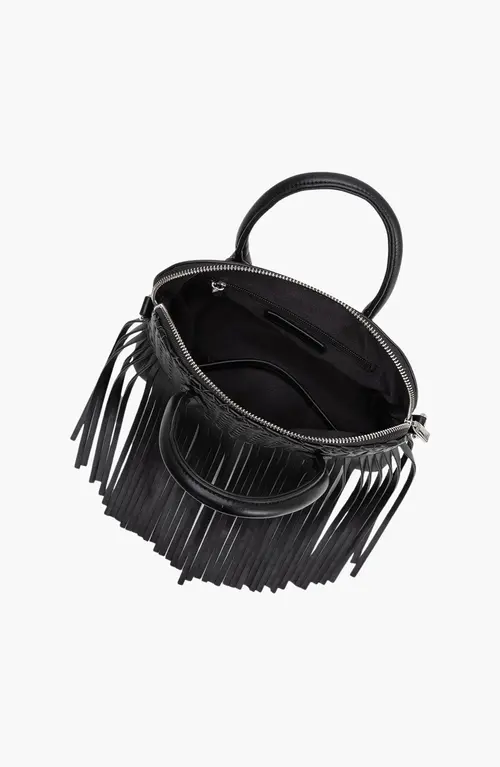 MELIE BIANCO Halle Recycled Vegan Leather Top Handle Bag - Black