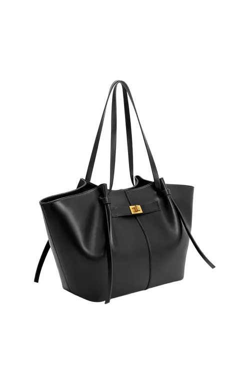 MELIE BIANCO Imelda Recycled Vegan Leather Tote Bag - Black