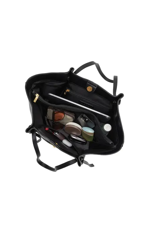 MELIE BIANCO Imelda Recycled Vegan Leather Tote Bag - Black
