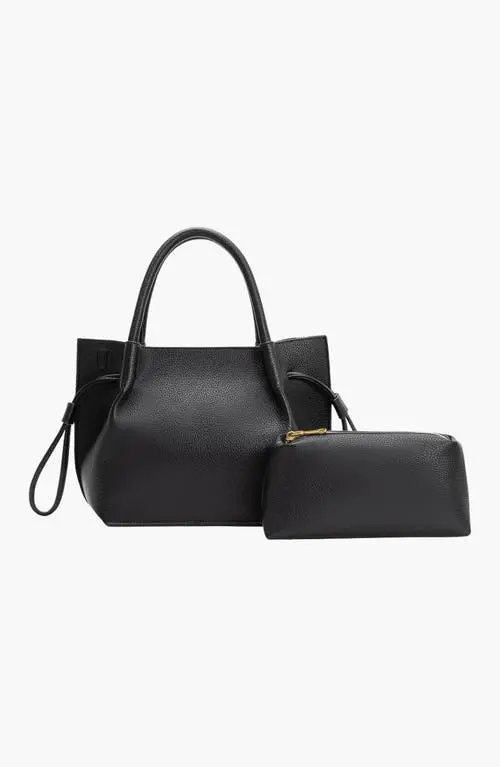 MELIE BIANCO Tyler Recycled Vegan Leather Crossbody Bag - Black