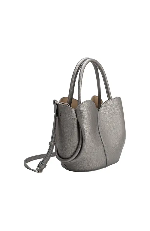 MELIE BIANCO Tulip Recycled Vegan Top Handle Bag - Pewter