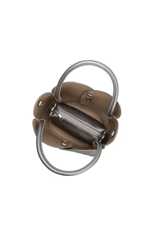 MELIE BIANCO Tulip Recycled Vegan Top Handle Bag - Pewter