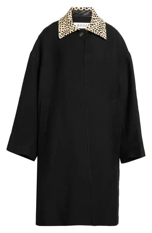 RÓHE Cheetah Collar Wool Coat
