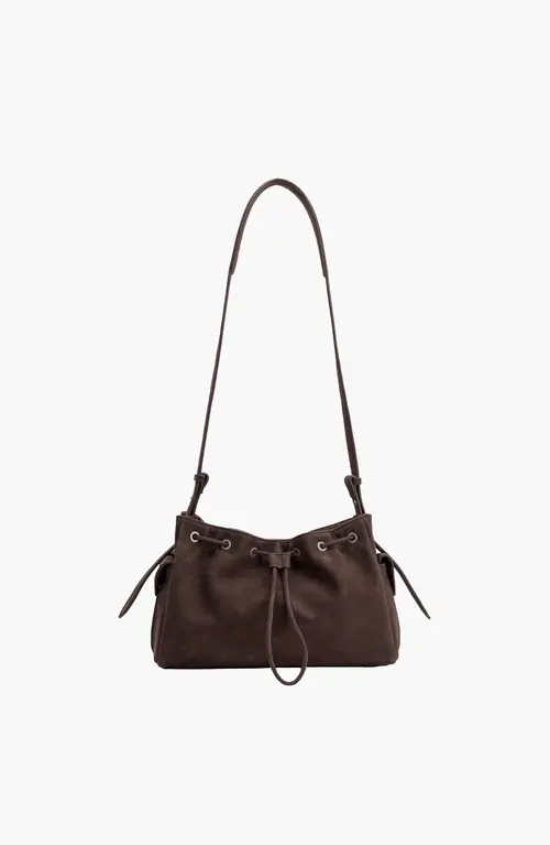 MELIE BIANCO Rhuby Recycled Vegan Suede Shoulder Bag - Chocolate