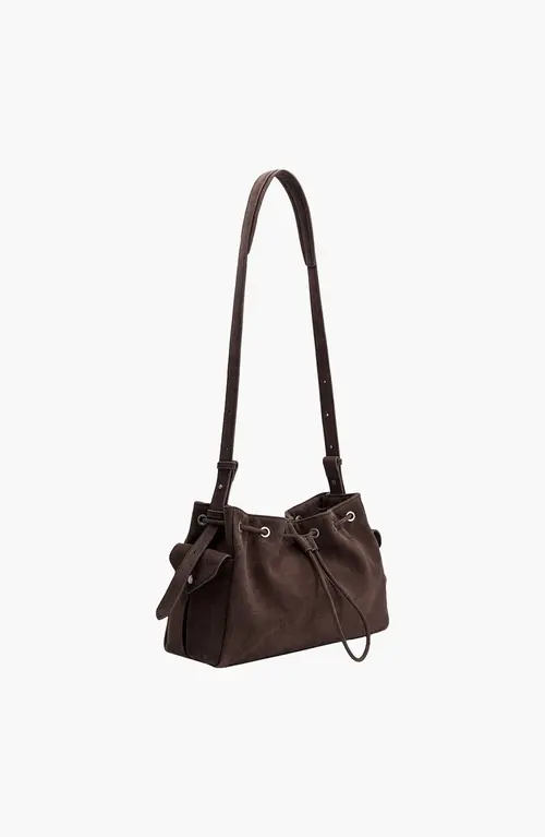 MELIE BIANCO Rhuby Recycled Vegan Suede Shoulder Bag - Chocolate
