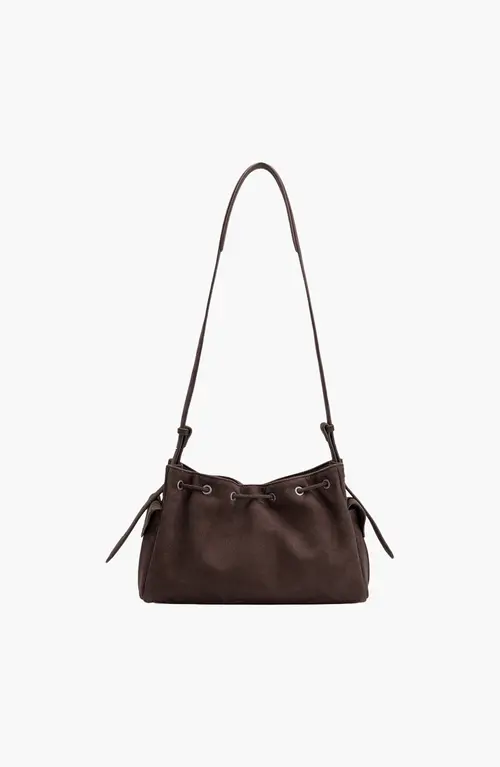 MELIE BIANCO Rhuby Recycled Vegan Suede Shoulder Bag - Chocolate