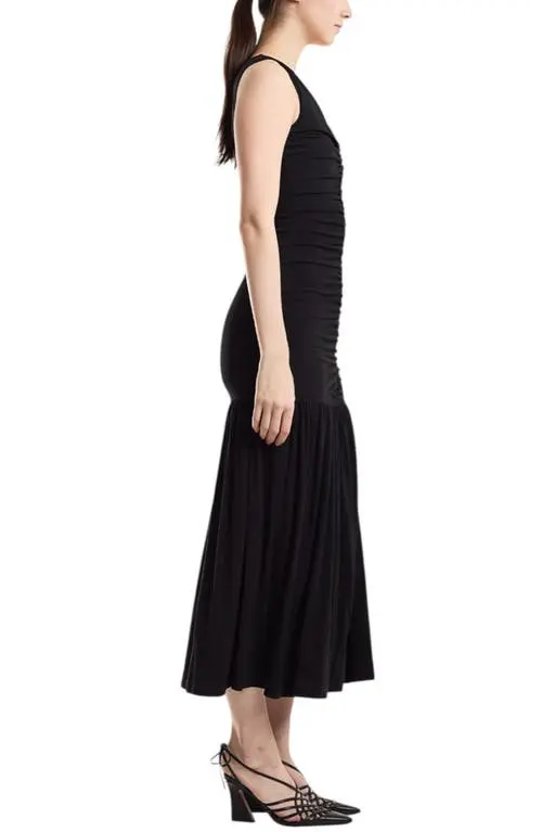 Cynthia Rowley V-neck Ruched Midi Dress