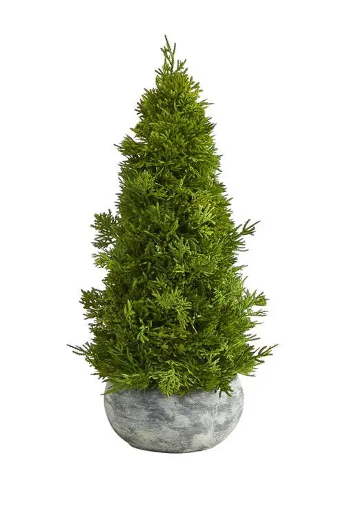 NEARLY NATURAL 18-in Cypress Cone Artificial Tree In Decorative Planter