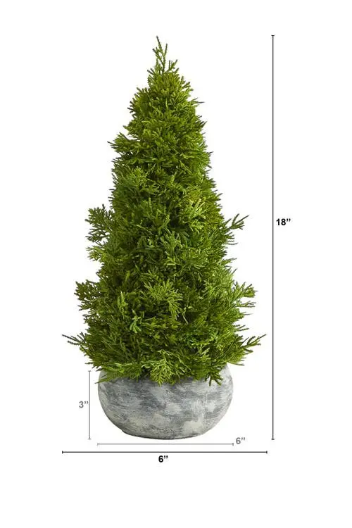 NEARLY NATURAL 18-in Cypress Cone Artificial Tree In Decorative Planter