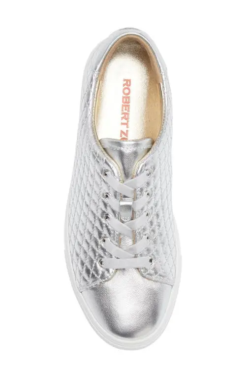 Robert Zur Nova Leather Sneaker - Silver Metallic